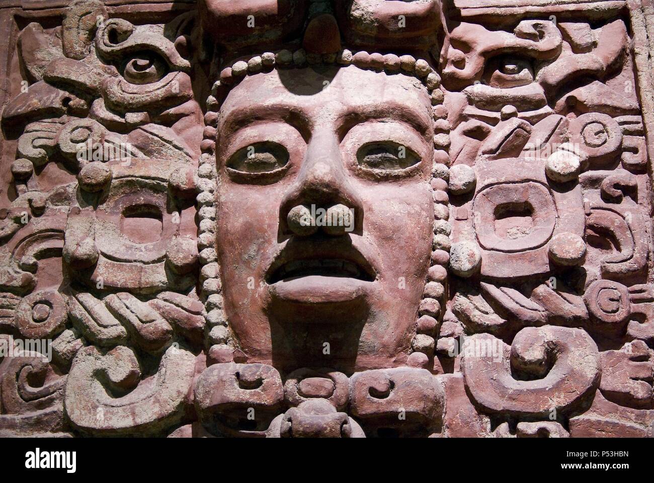 Mexico city.National Museum of Anthropology.Maya culture.Stucco frieze ...