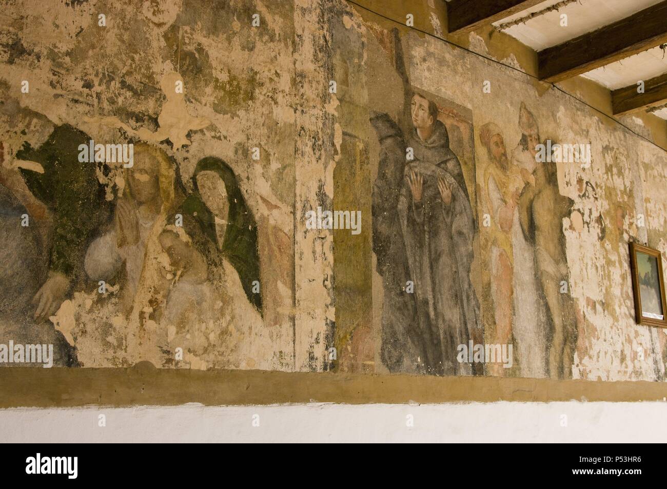 Ecuador. Quito city. Church and convent of San Diego. Mural painting ...