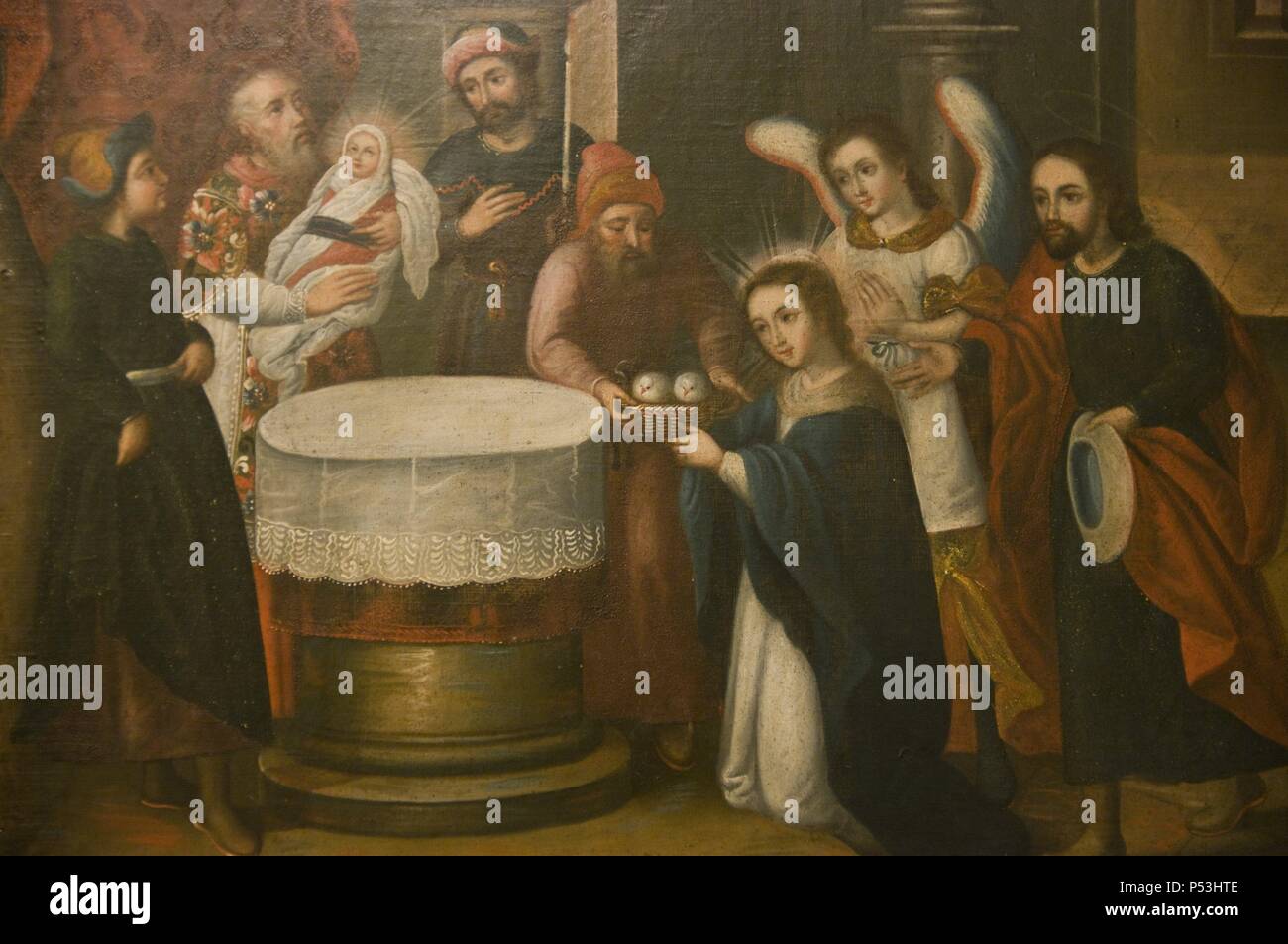 Peru. Cusco city. The Archbishop Palace. Paintings of Cuzco School ...