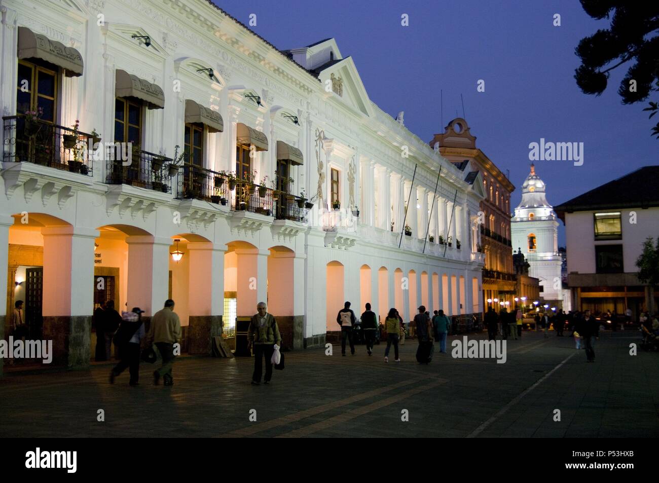 Ecuador.Quito.Historical center.Colonial architecture. Plaza Grande ...
