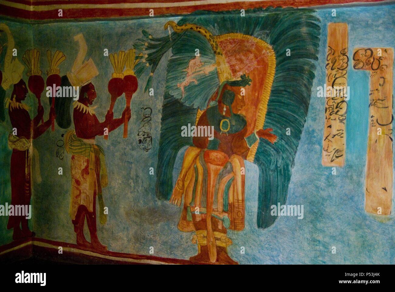 Mexico.Mexico city.National Museum of Antropology.Maya culture.Painting ...