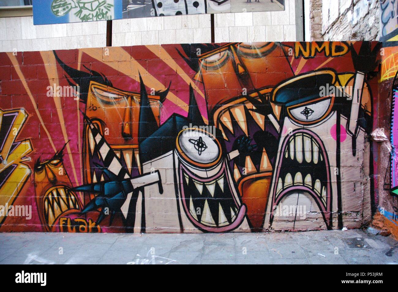 GRAFFITIS. Barrio de la Barceloneta. Barcelona. Cataluña Stock Photo ...