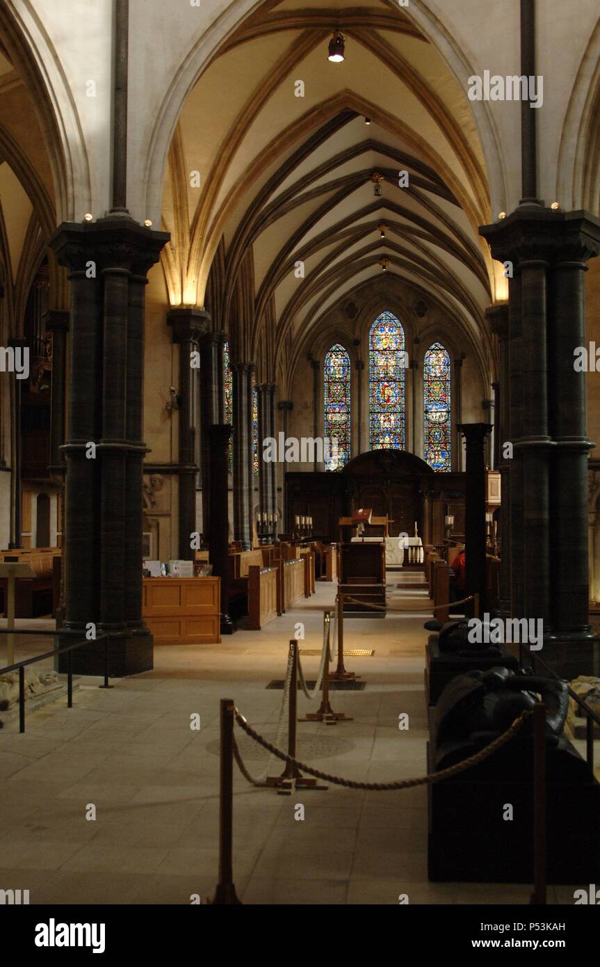 England. London. Temple Church. 12th C. Inside. United Kingdom Stock ...