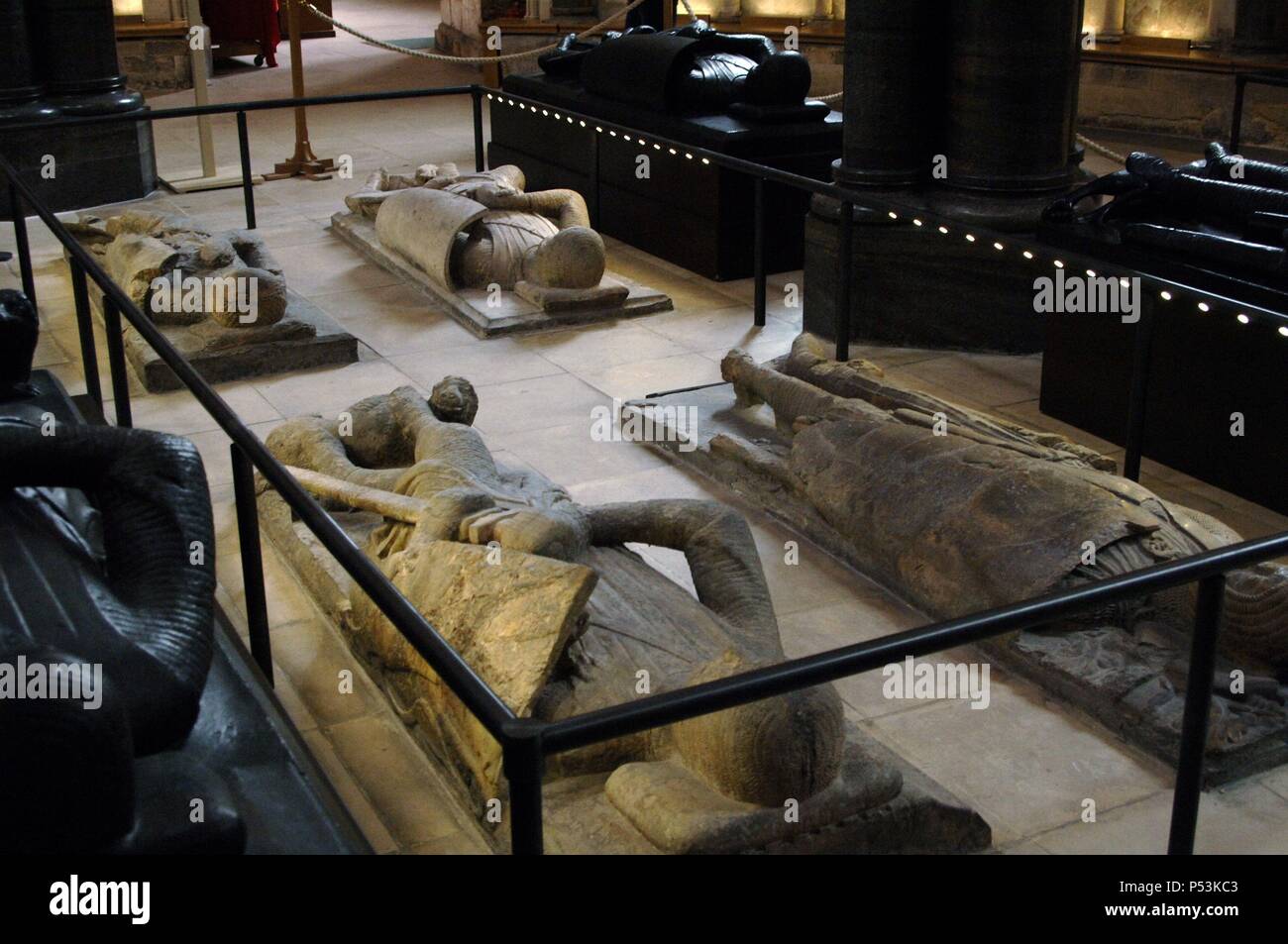 England. London. Temple Church. 12th C. Tomb effigies of the Knights ...