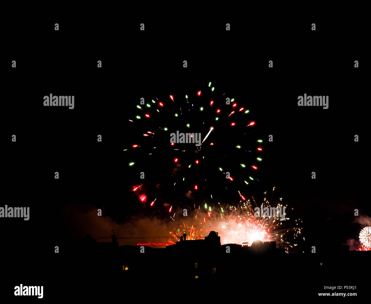 Abstract colored firework background with free space for text Stock ...