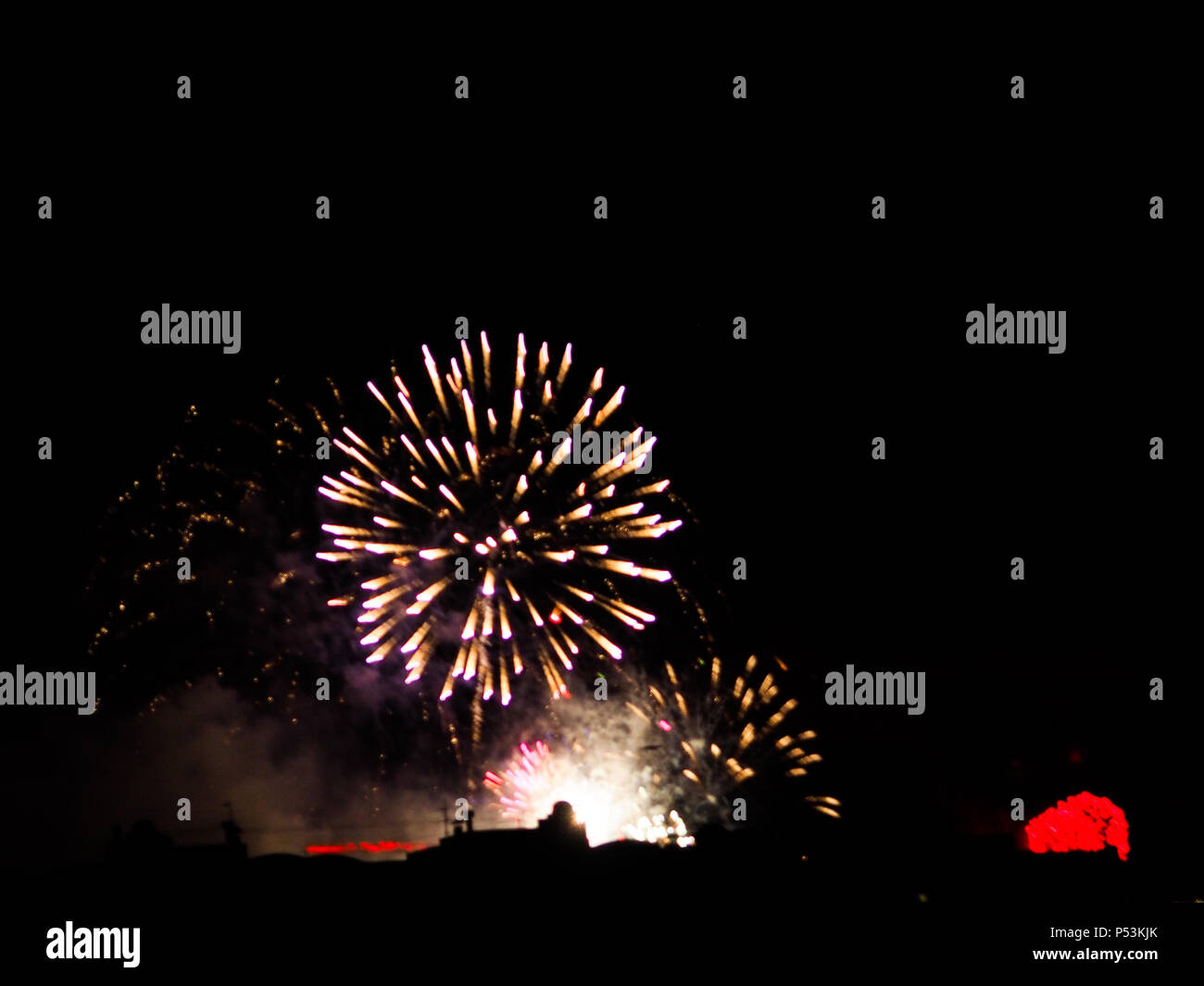 Abstract colored firework background with free space for text Stock ...