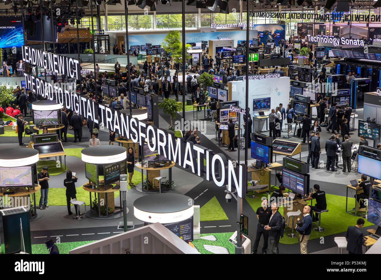 CEBIT 2018, the world's largest IT trade fair, Hanover, booth of Huawei ...