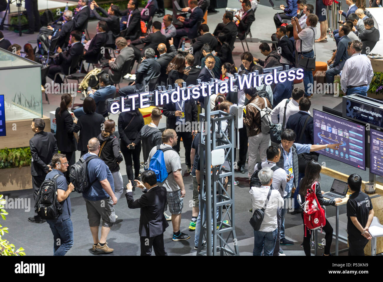 CEBIT 2018, the world's largest IT trade fair, Hanover, booth of Huawei Technologies, hall 13 ...