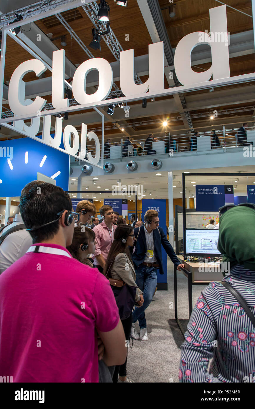 CEBIT 2018, the world's largest IT trade fair, Hanover, IBM exhibition ...