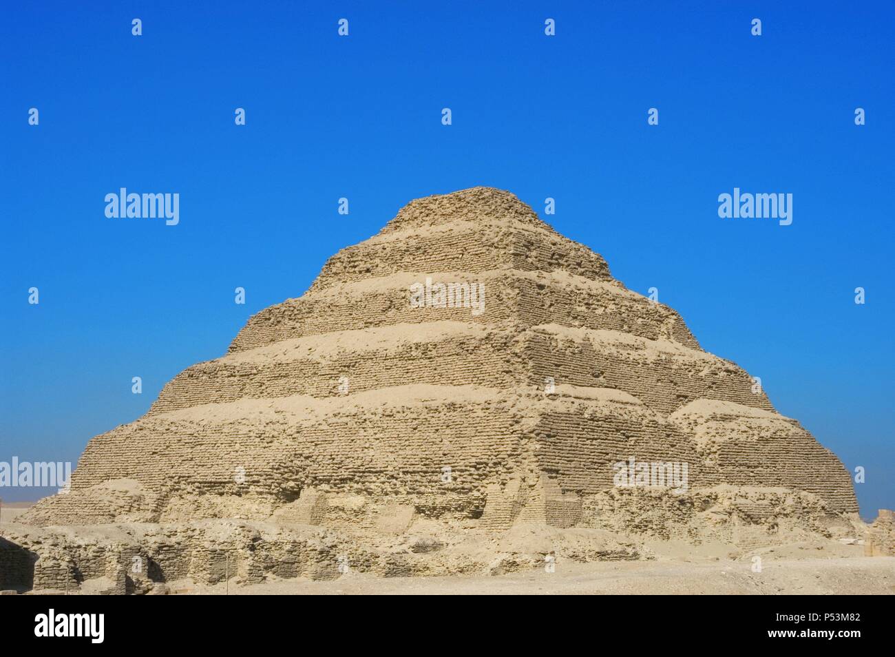 Egypt. Saqqara necropolis. The Pyramid of Djoser (Zoser) or step ...
