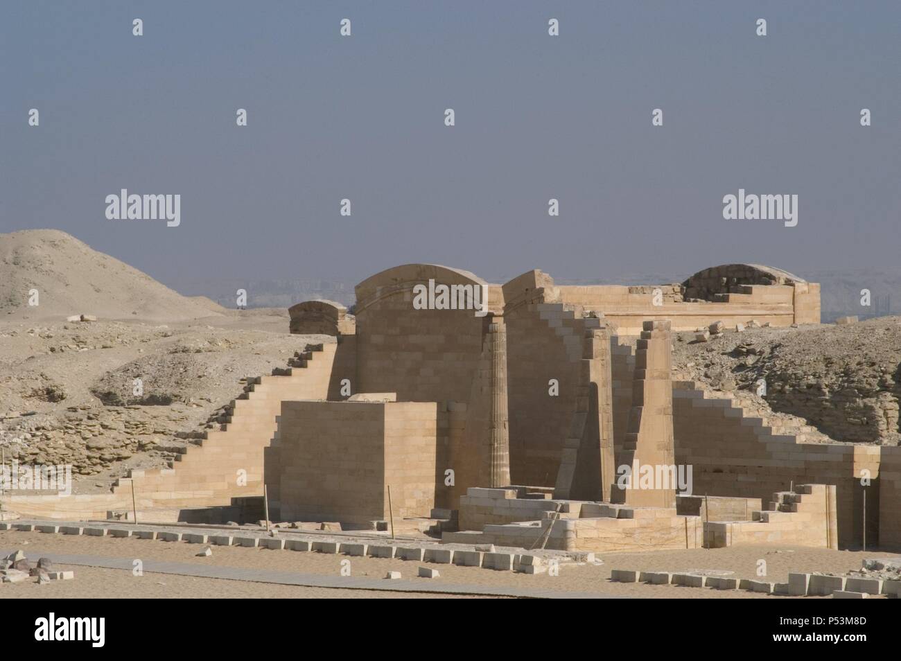 Egypt. Saqqara. Djoser's complex. Temple of the three fluted columns or ...