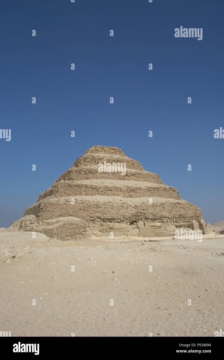 Egypt. Saqqara necropolis. The Pyramid of Djoser (Zoser) or step ...