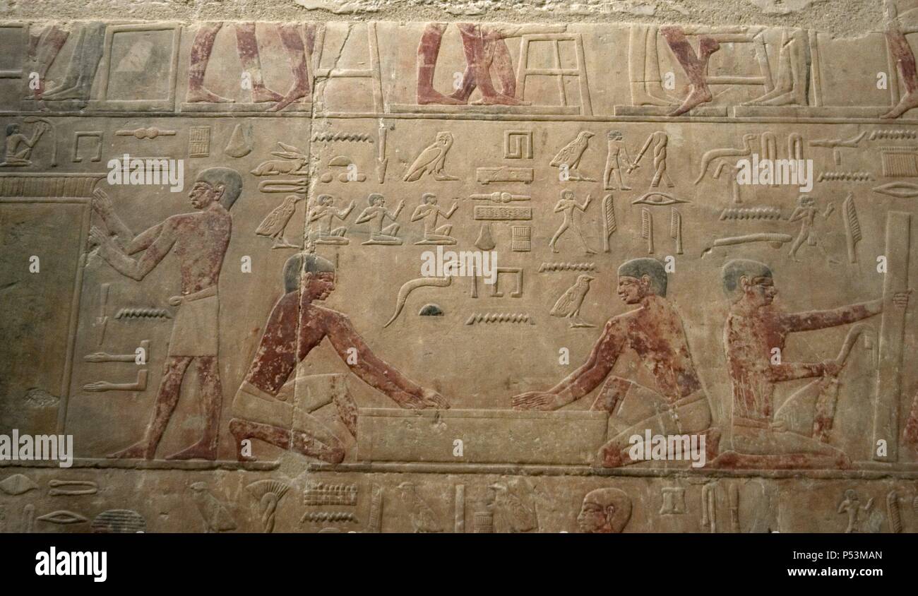 Egypt. Saqqara. Mastaba of Ti. Ca. 2400 B.C. 5th Dynasty. Old Kingdom ...