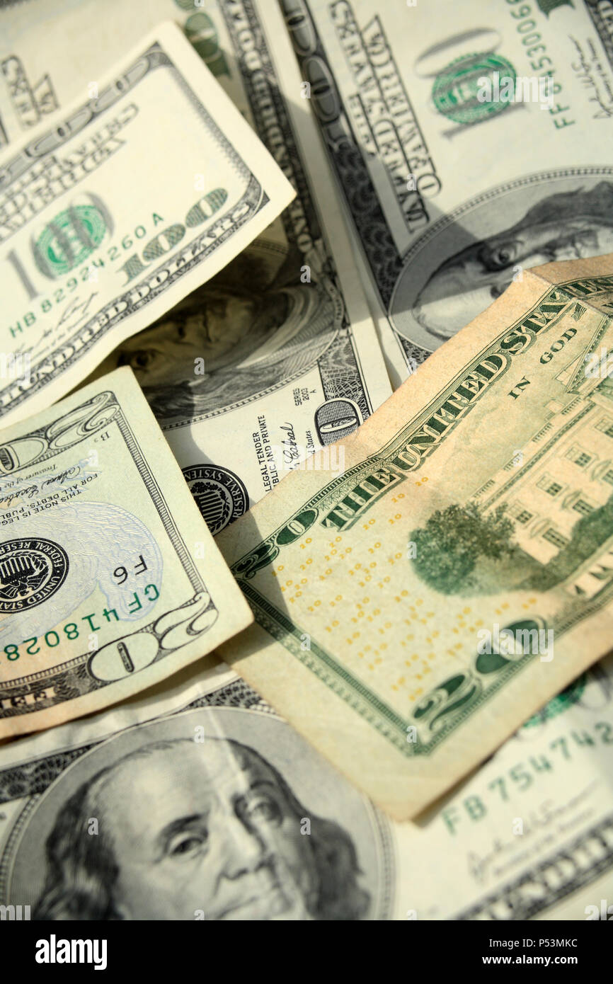 conceptual background image of us paper currency Stock Photo - Alamy