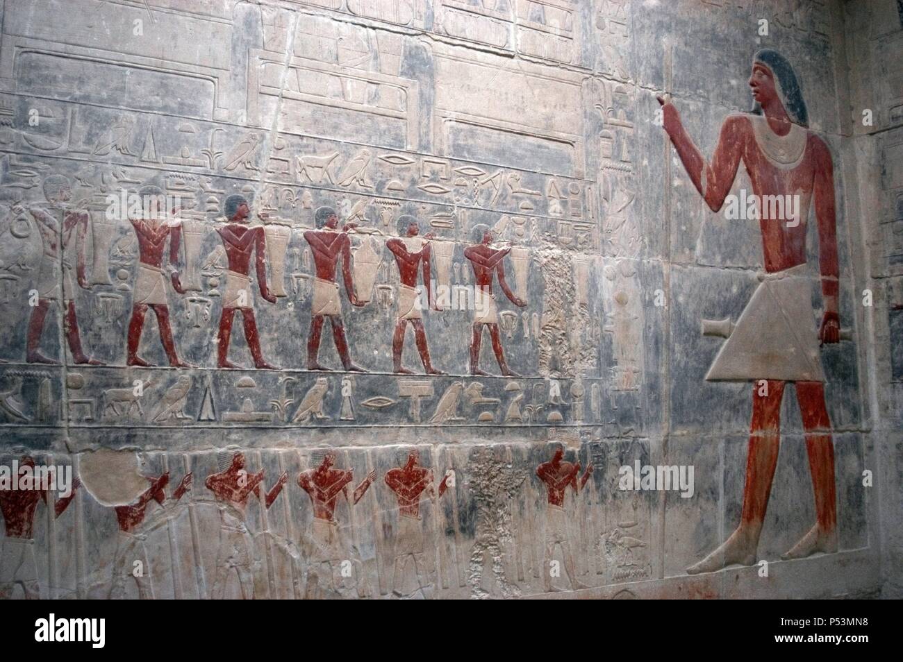 Egypt. Necropolis of Saqqara. Mastaba of Kagemni (2350 BC). Chief ...