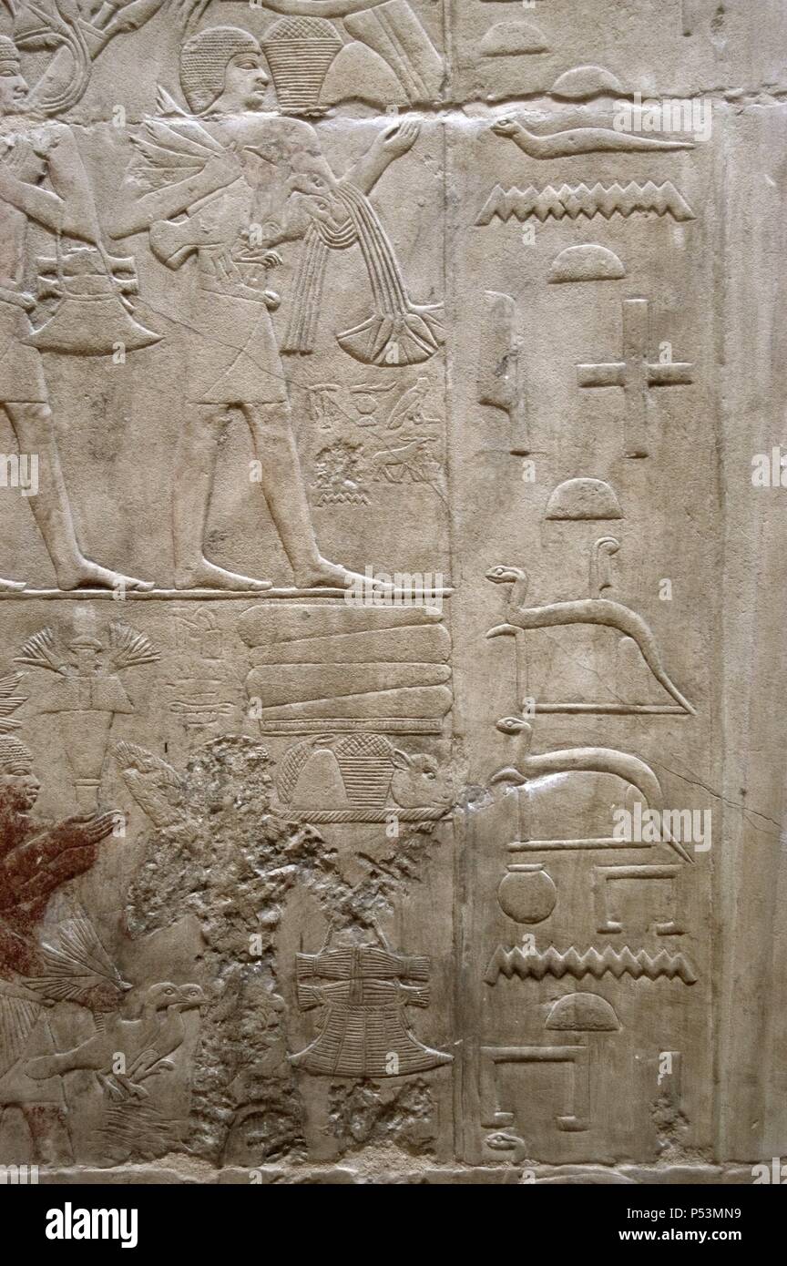 Egypt. Necropolis of Saqqara. Mastaba of Kagemni (2350 BC). Chief ...