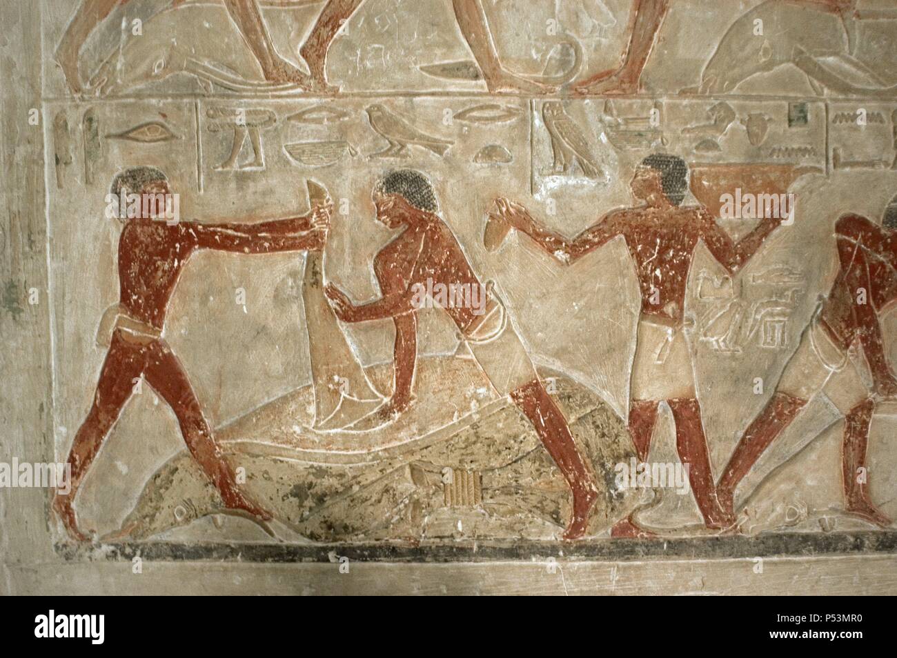 Egypt. Saqqara. Mastaba of Ptahhotep and Akhethotep. 5th Dynasty. Old ...