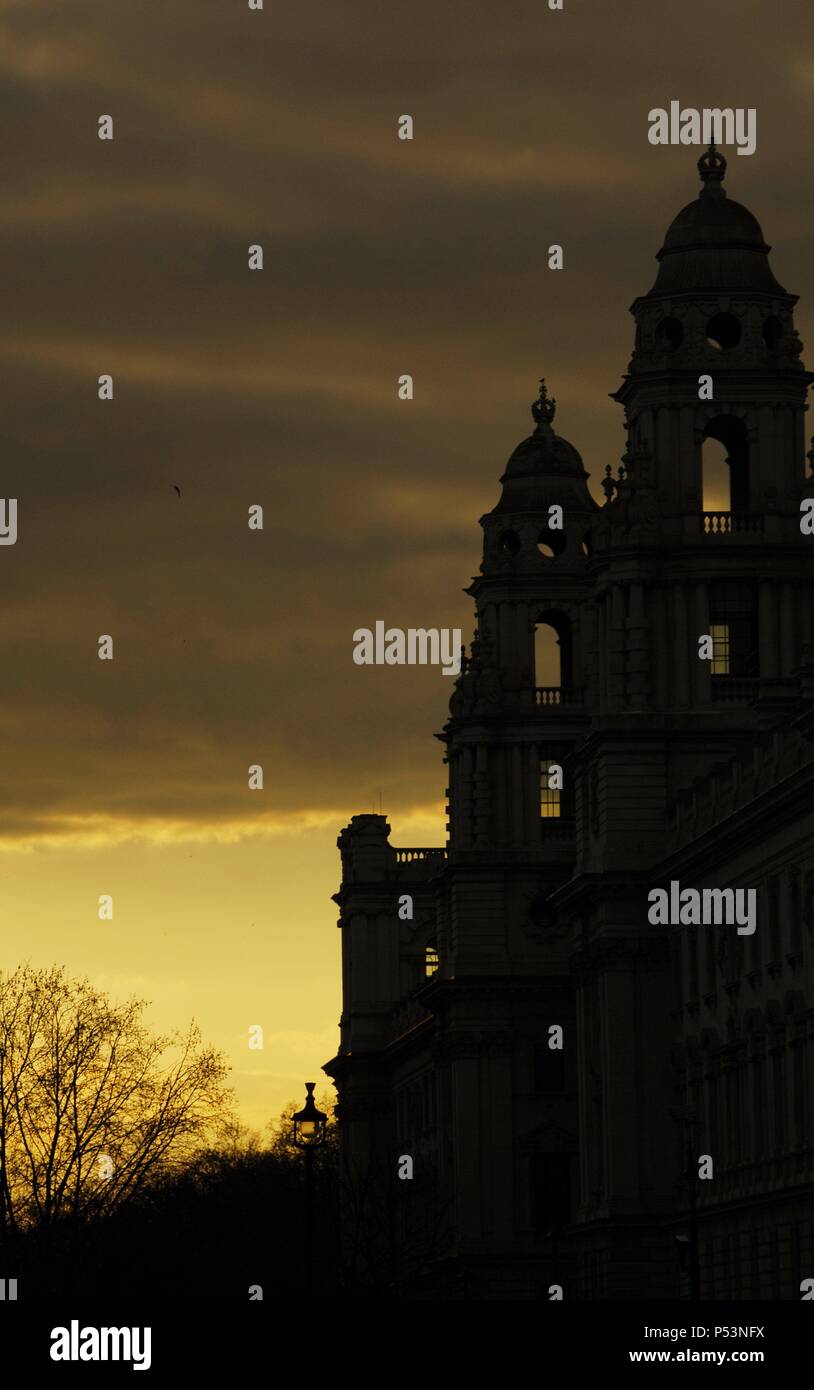 United Kingdom. England. London. Great George St. Backlighting. Detail ...