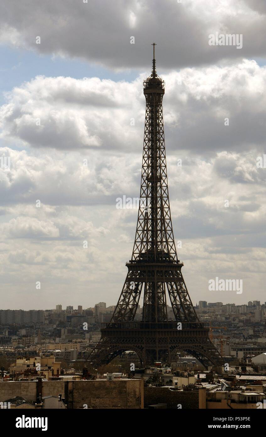 France. Paris. Eiffel Tower (1887-1889). Built by Gustave Eiffel (1832 ...