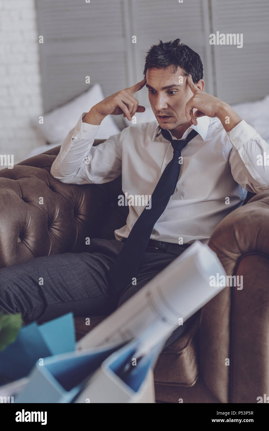 Close up stressed frustrated man hi-res stock photography and images ...