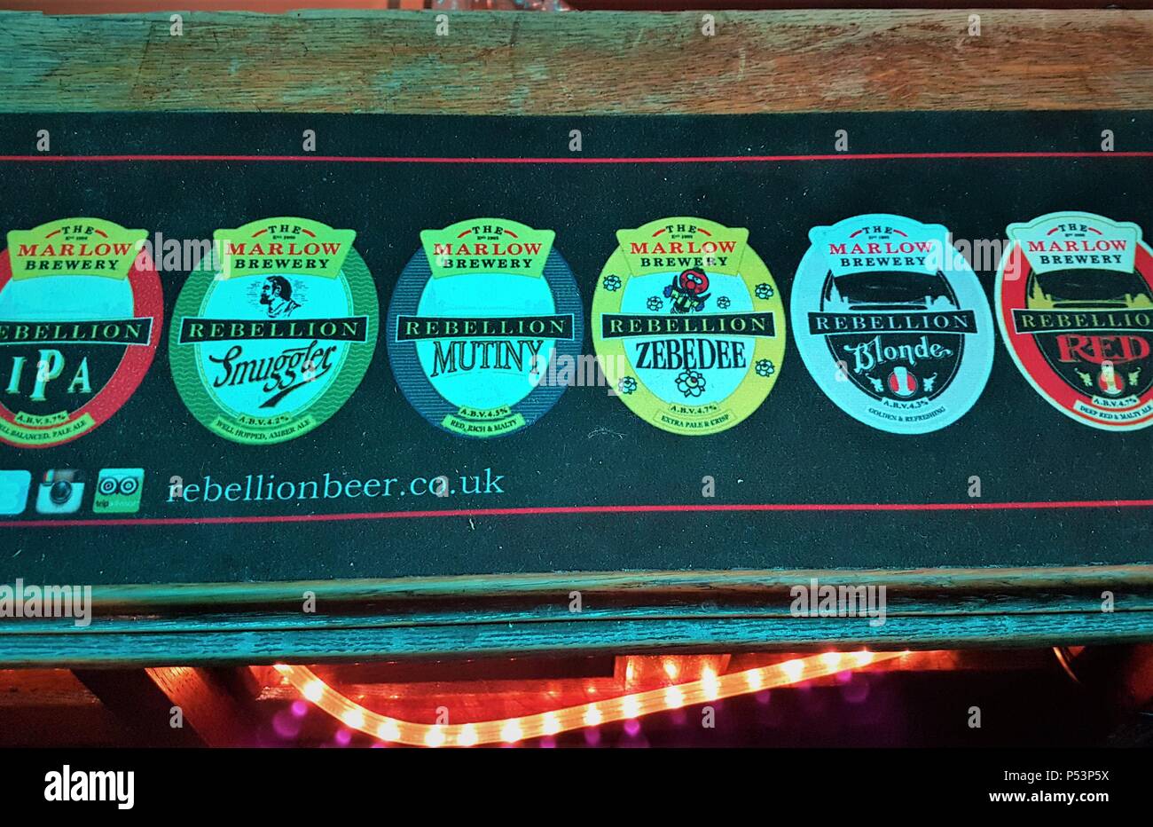 The Marlow Brewery / Rebellion Beer Company bar drip rubber mat on a ...