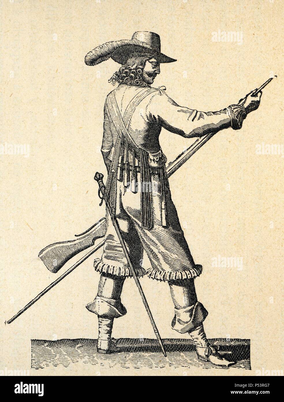 Army of the 18th century. France. Musketeer of the Infantry of Louis ...