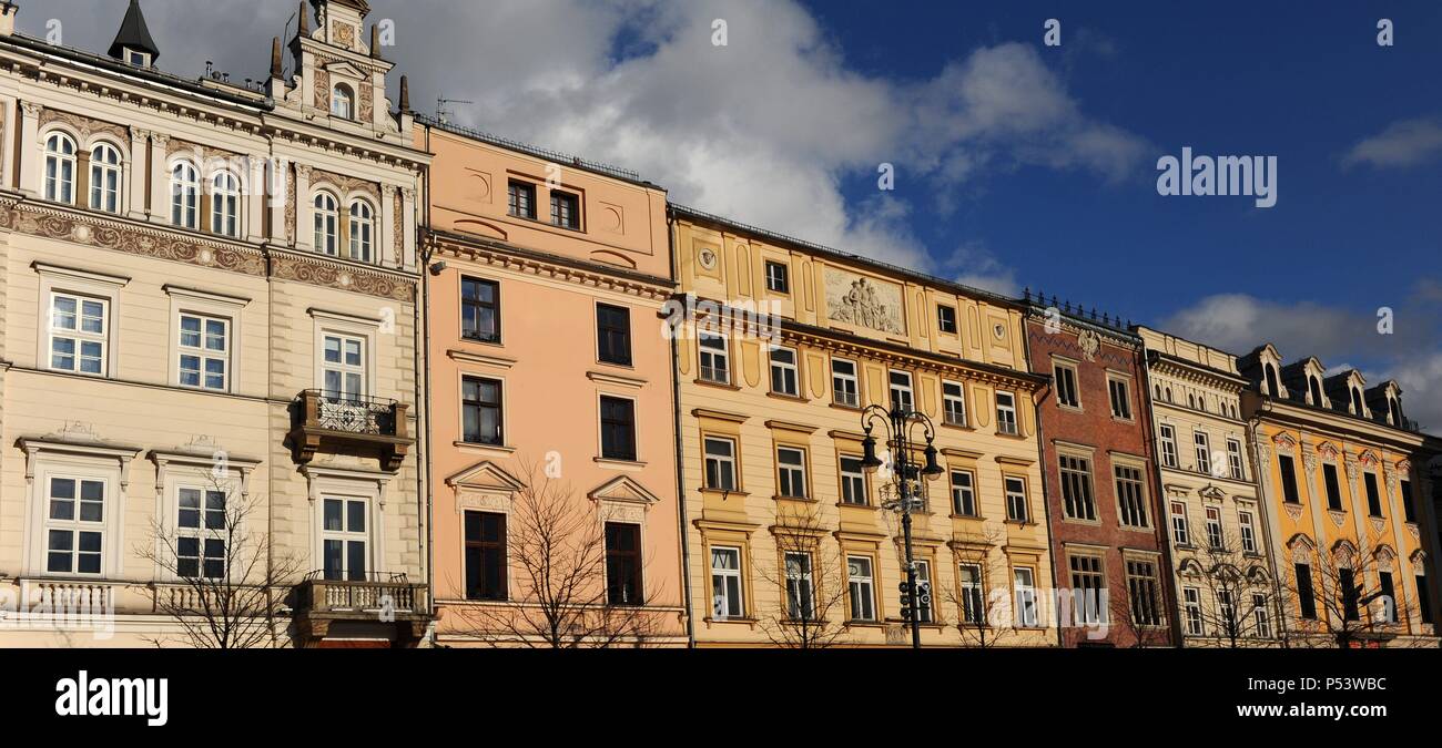 Poland. Krakow. Buildings in the Market Square Stock Photo - Alamy