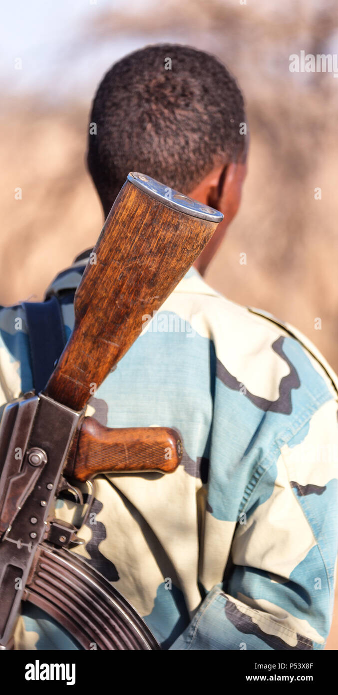 africa in the land of ethiopia a black soldier and his gun looking the ...