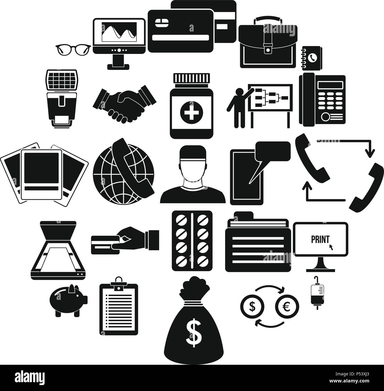 Division icons set, simple style Stock Vector Image & Art - Alamy