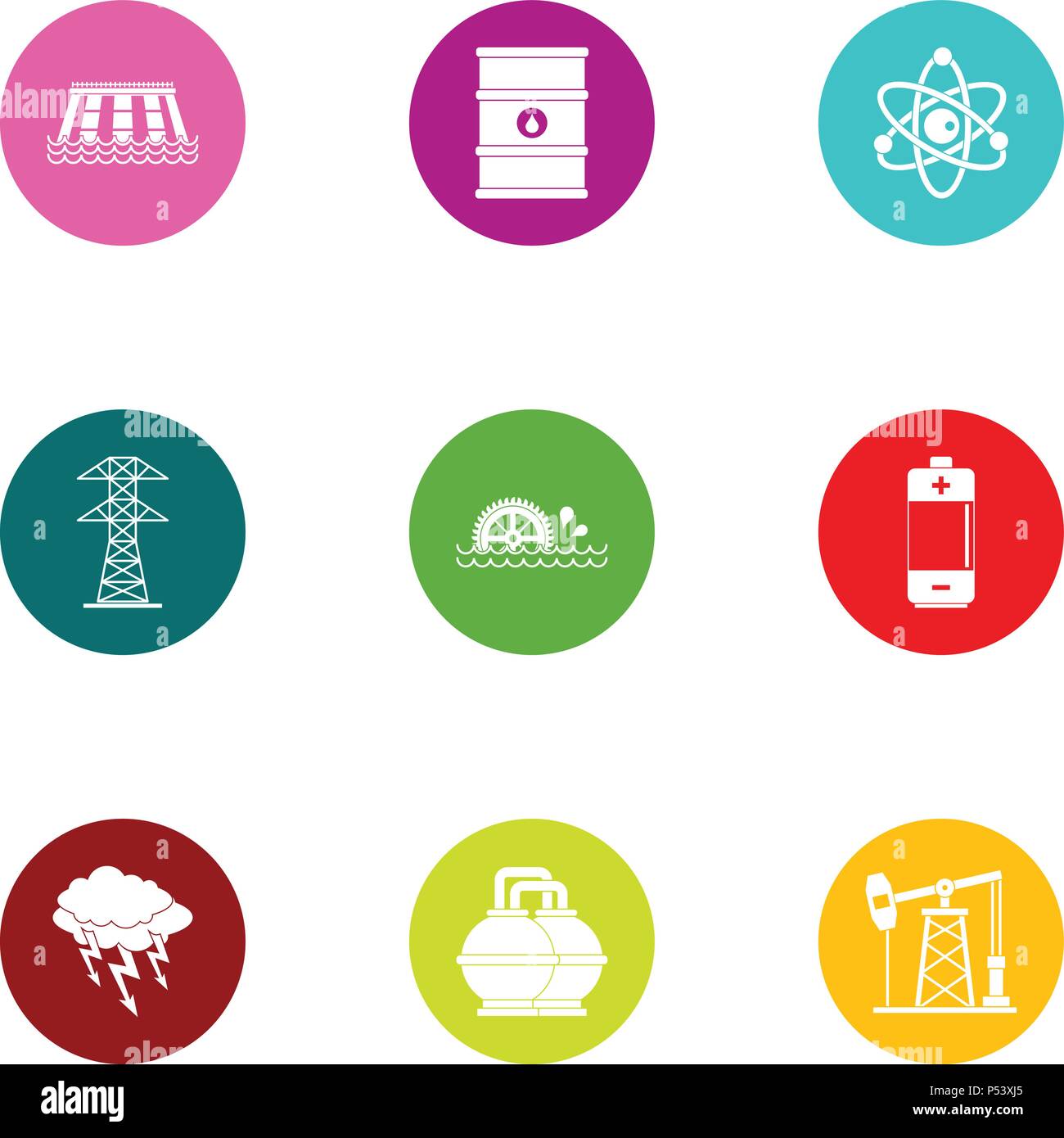 Process fuel icons set, flat style Stock Vector Image & Art - Alamy