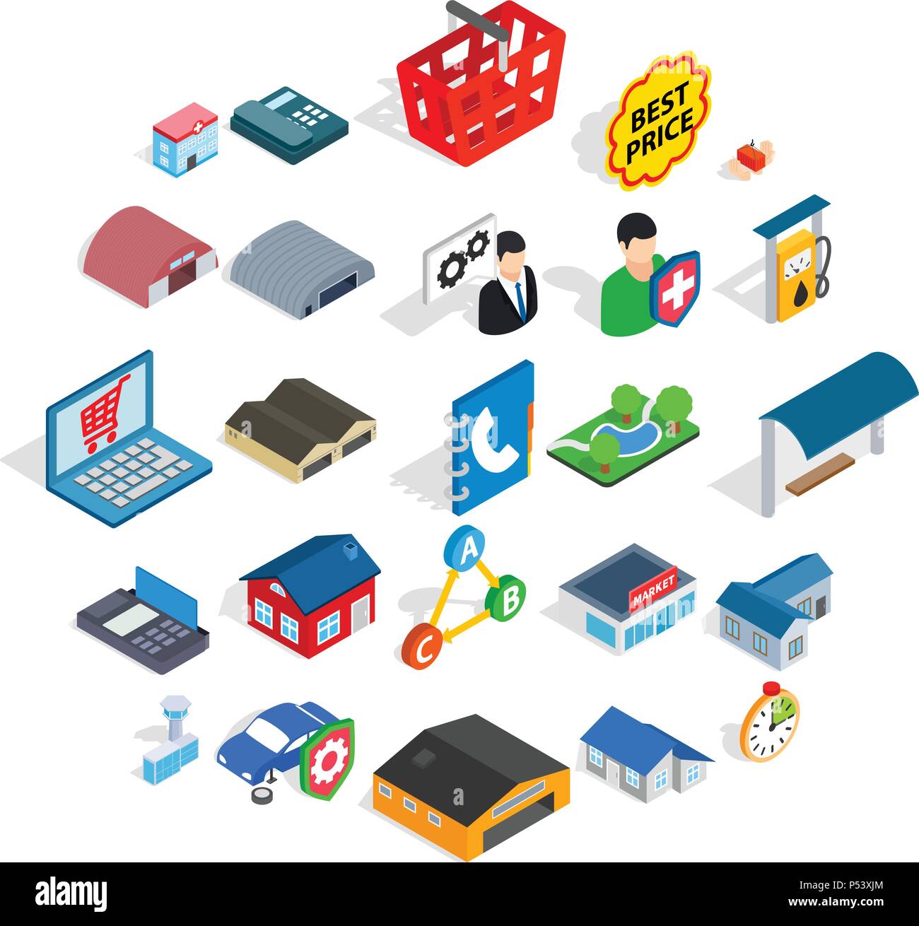 Bail icons set, isometric style Stock Vector Image & Art - Alamy
