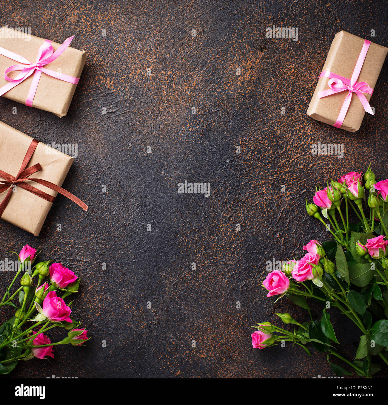 Beautiful gift boxes roses hi-res stock photography and images - Alamy