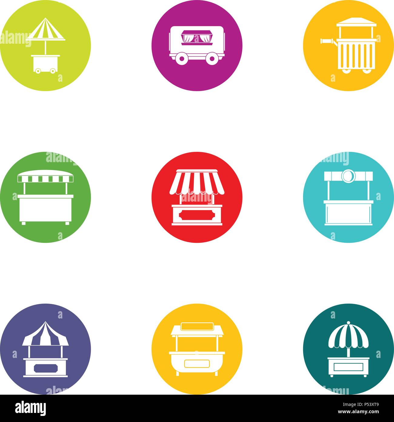Street shopping icons set, flat style Stock Vector Image & Art - Alamy