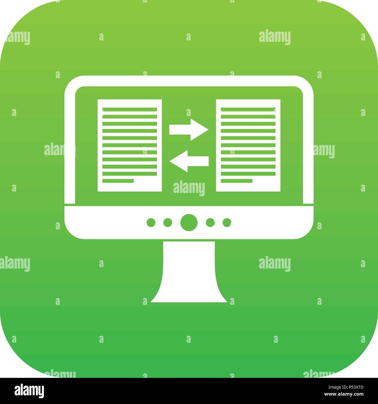 Translator app on the screen of computer icon digital green Stock ...