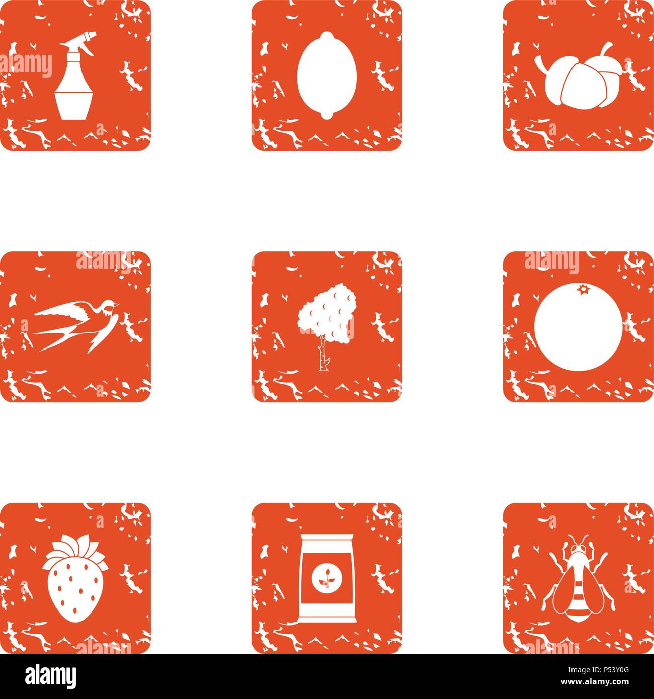 Fruit jam icons set, grunge style Stock Vector Image & Art - Alamy