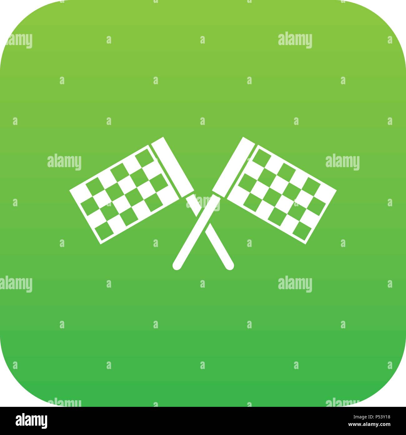 Crossed chequered flags icon digital green Stock Vector Image & Art - Alamy