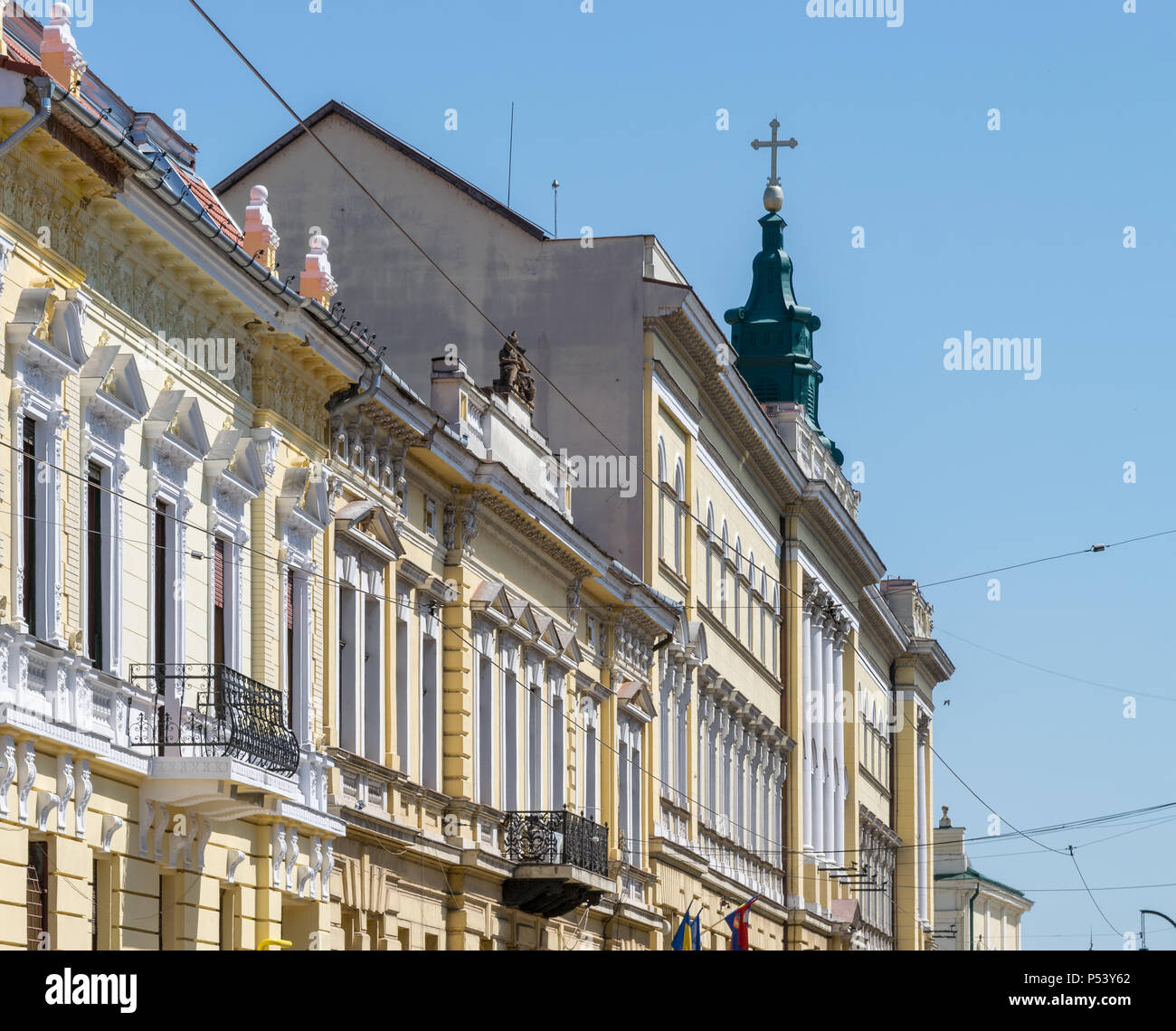Buildings architecture in Oradea, Romania, Crisana Region Stock Photo ...