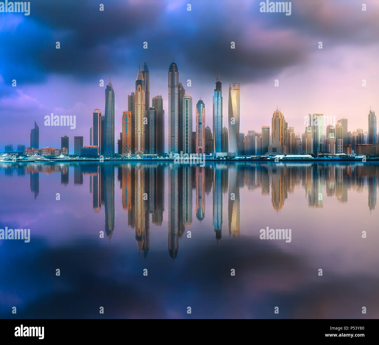 Dubai Marina bay view from Palm Jumeirah, UAE Stock Photo - Alamy