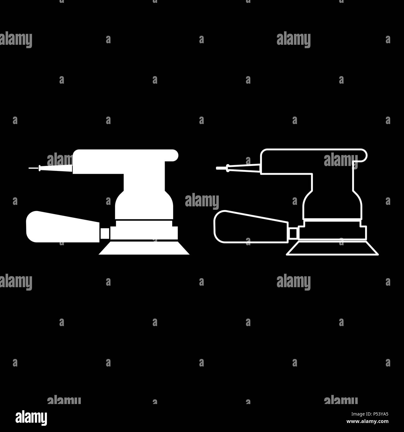 Eccentric grinder icon set white color vector I flat style simple image ...