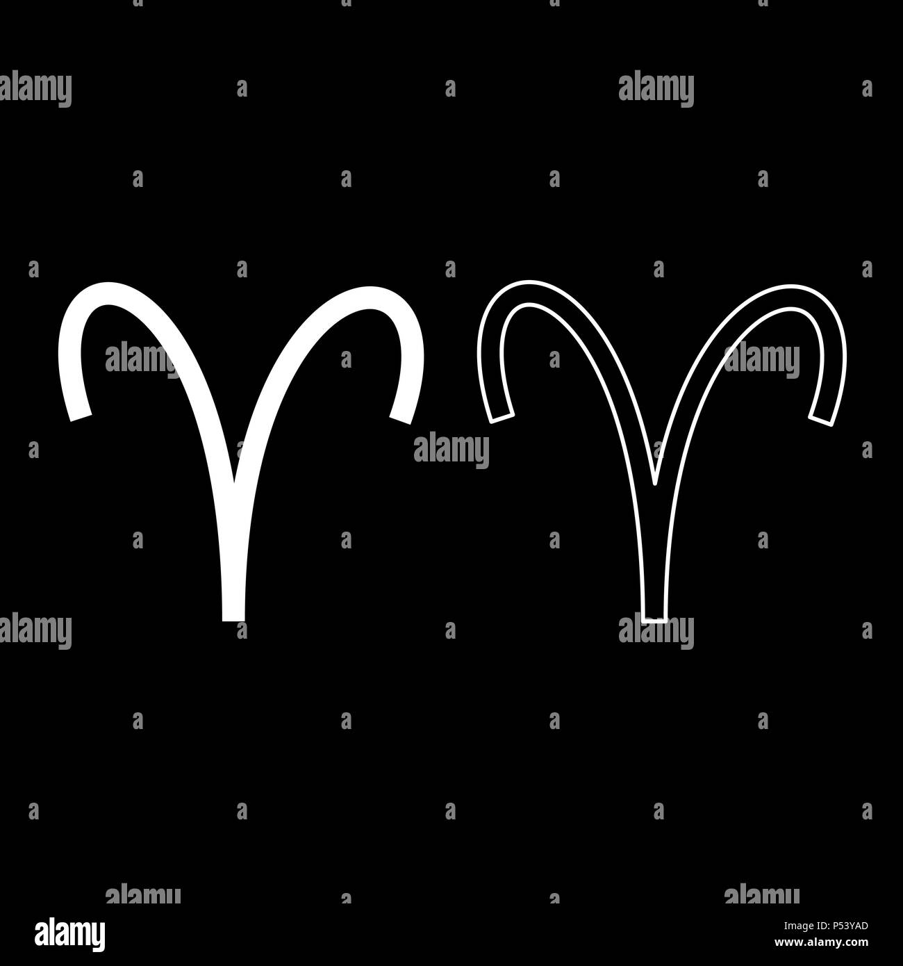 Symbol Aries Zodiac Sign Vector Black and White Stock Photos & Images ...
