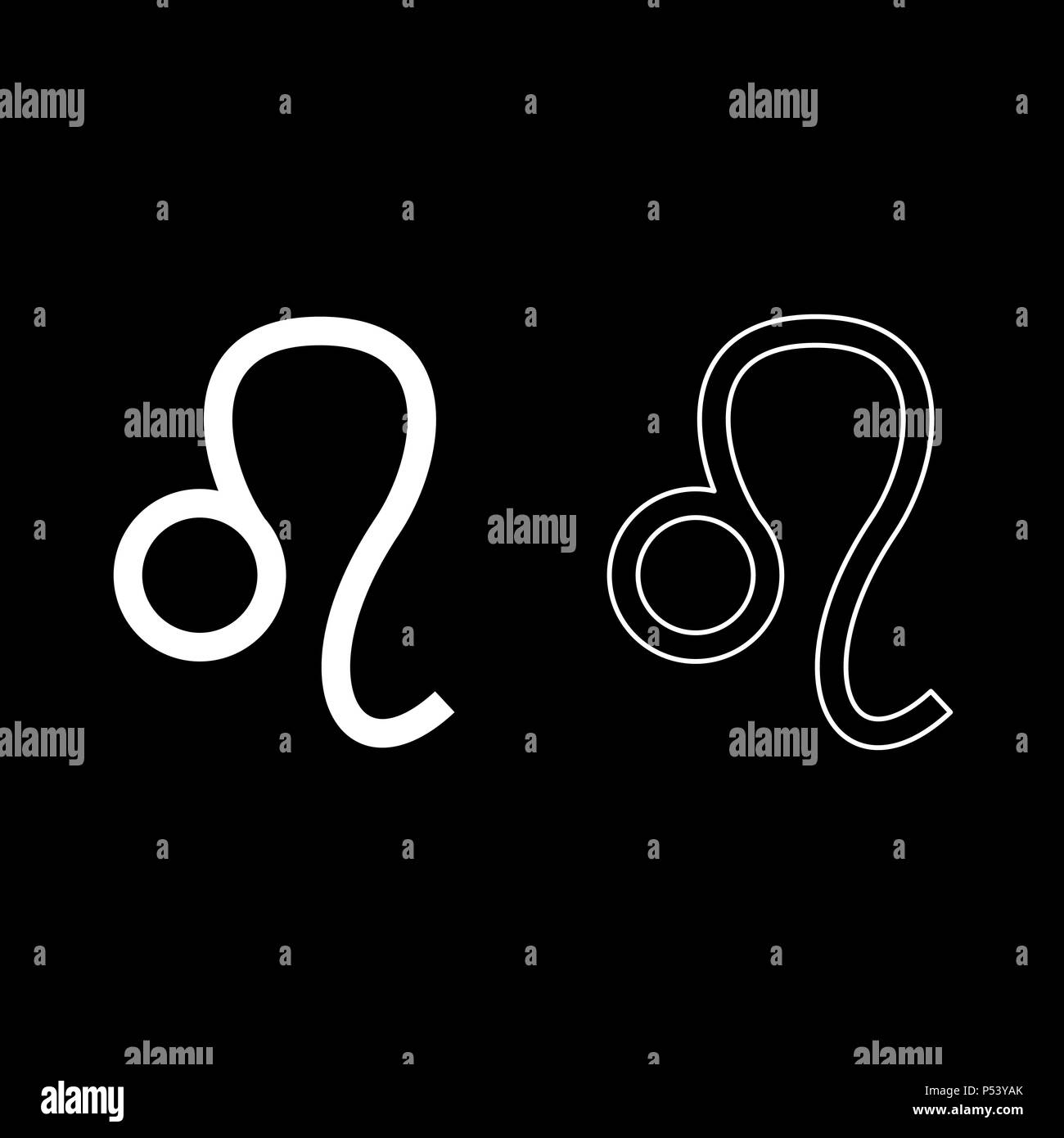 Lion symbol zodiac icon set white color vector I flat style simple ...