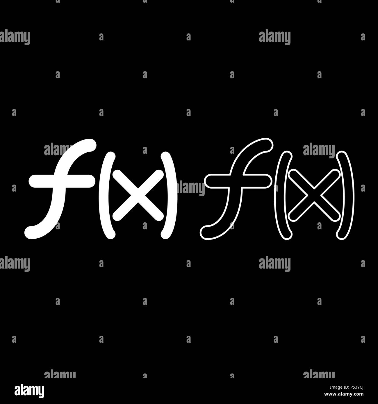 Symbol function icon set white color vector I flat style simple image ...