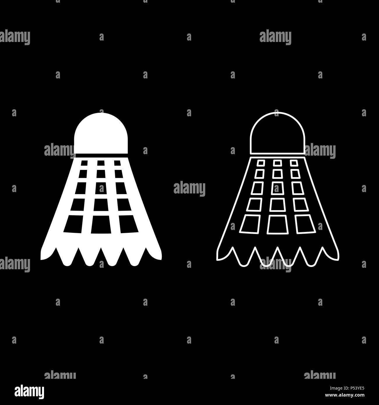 Shuttlecock icon set white color vector I flat style simple image Stock ...