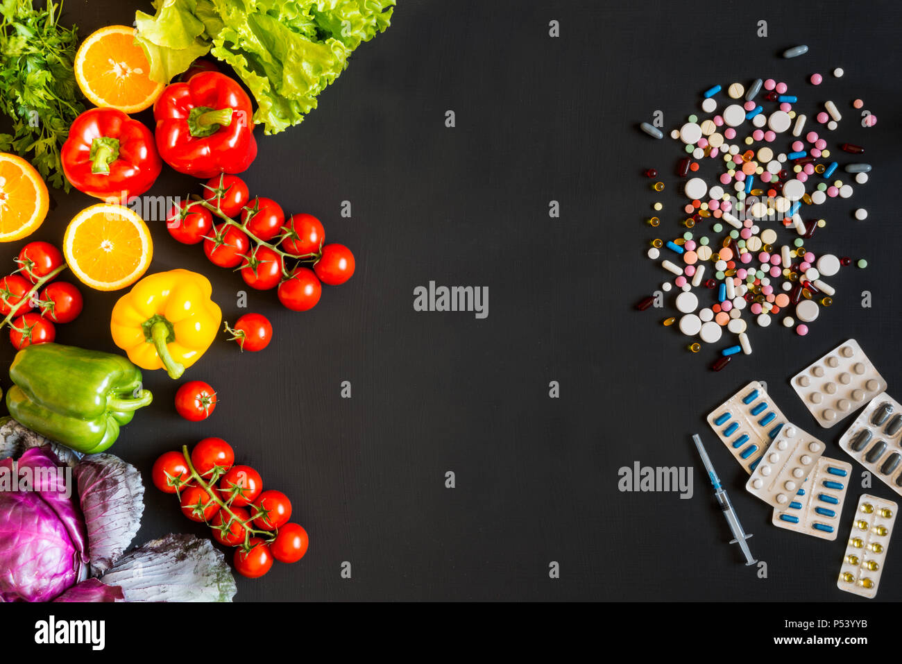 The choice between a healthy lifestyle and medications vegetables or ...