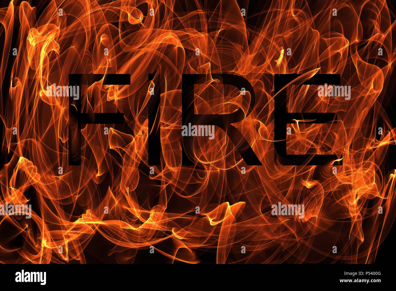 Burning fire effect background illustration with the word fire Stock ...