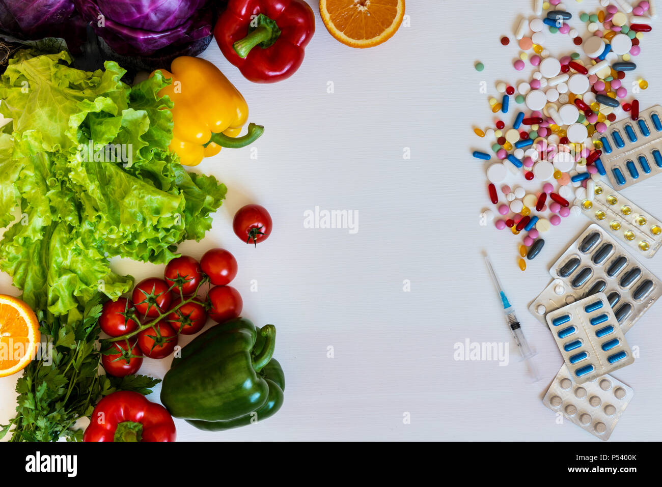 The choice between a healthy lifestyle and medications vegetables or ...