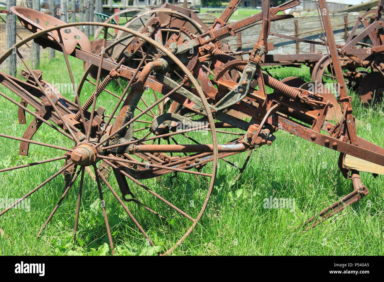 Two vintage carriage wheels on hi-res stock photography and images - Alamy