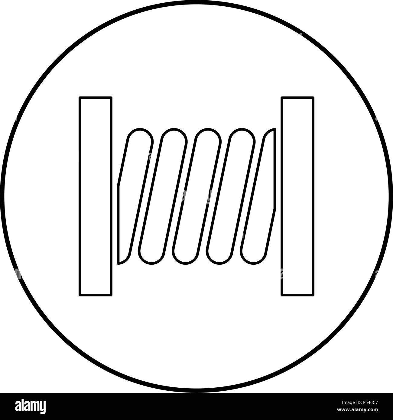 Coil with wire icon black color in circle round outline Stock Vector ...