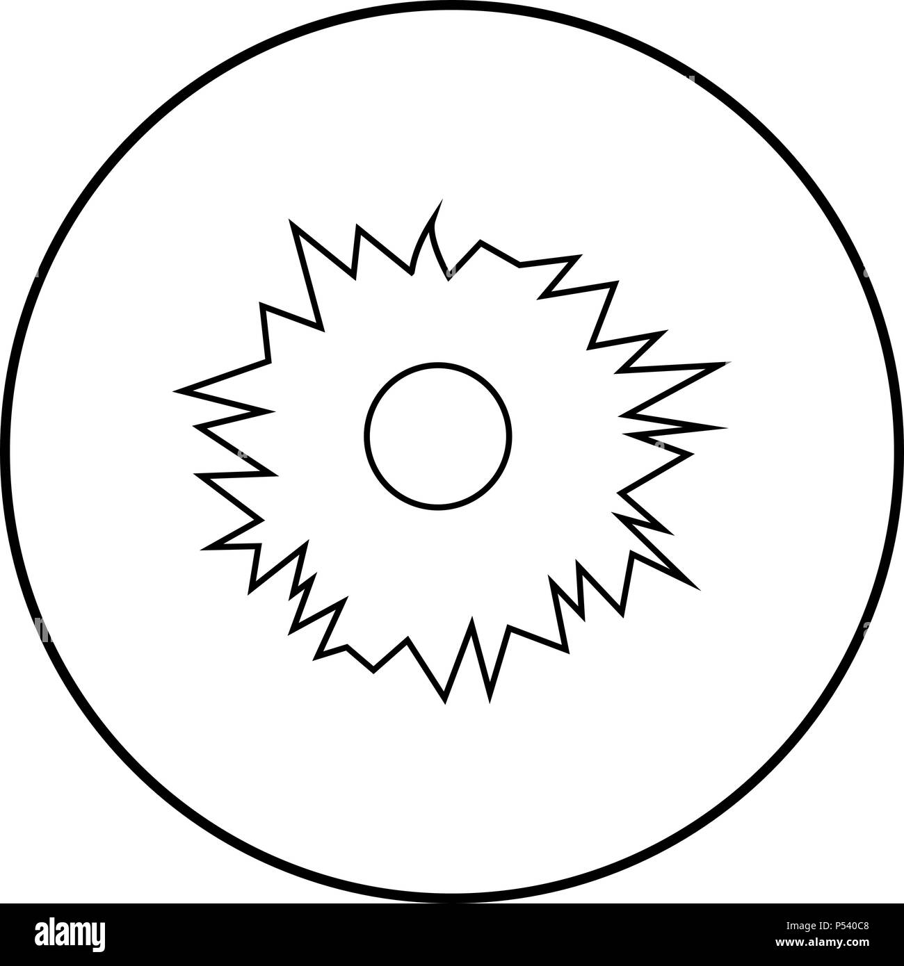 Hole from shot icon black color in circle round outline Stock Vector ...