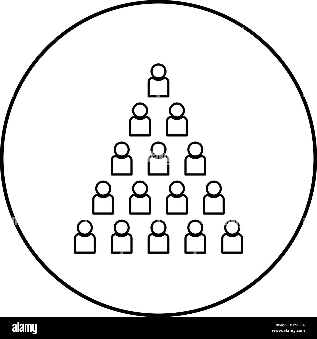 People pyramid icon black color in circle round outline Stock Vector ...